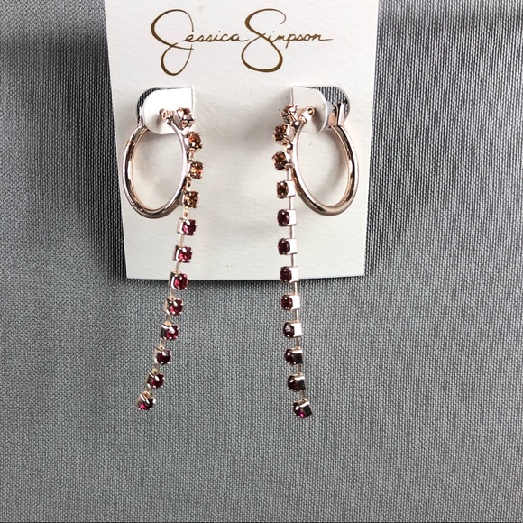 Jessica Simpson | Jewelry | Jessica Simpson Hoop Earrings With Stone ...